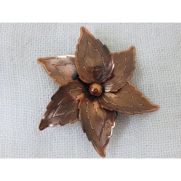 Unbranded | Jewelry | Vintage 5s Etched Copper Pinwheel Flower Brooch ...
